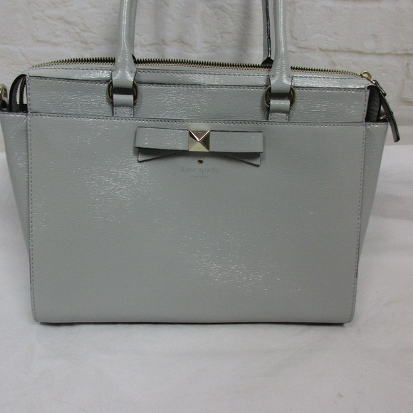 kate spade | Bags | Kate Spade Gray Shoulder Bag Gold Detail | Poshmark